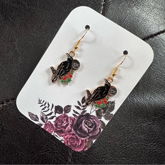 Handmade by Tracy | Jewelry | New Handmade Goldtone Raven With Crescent ...